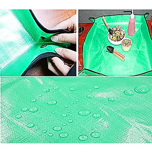 X-AT 29.5"x29.5" Foldable Gardening Mat,Plant Repotting Mat,Waterproof Thicken PE Mat, Anti Dirty Tarp