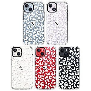 MOSNOVO Compatible with iPhone 14 Case, [Buffertech 6.6 ft Drop Impact] [Anti Peel Off Tech] Clear TPU Bumper Women Girl Phone Case Cover with White Leopard Designed for iPhone 14 6.1"