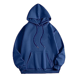 PANOEGSN Dear Person Behind Me, Casual Hoodies for Women Long Sleeve Crewneck Sweatshirt Drawstring Pullover Tops with Pocket My Recent Orders 2023 Fall Autumn Winter Sweatshirts Hoodie Blue