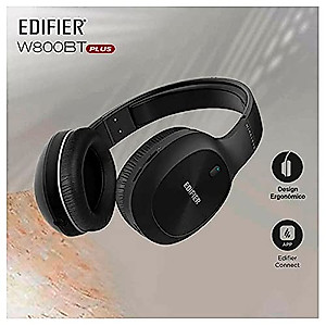 Edifier W800BT Plus Wireless Headphones Over-Ear Headset - Qualcomm® aptX - Bluetooth V5.1 - CVC™ 8.0 Call Noise Cancelling - 55H Playtime - Built-in Microphone - Physical Button and App Control