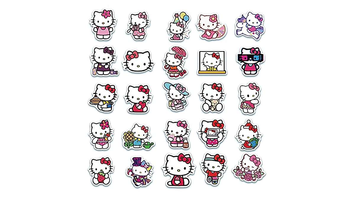 Cute 50PCS Hello Kitty PVC Stickers for All Ages