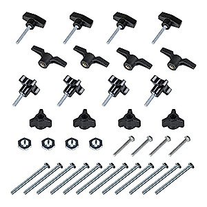 POWERTEC 71130 T-Track Knob Kit with 1/4-20 by 1-1/2" Hex Bolts and Washers (Set of 36)