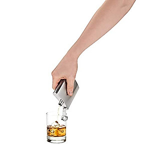 TRUE Stainless Steel Metal Men and Women Drinking Flasks for Vodka Whiskey Tequila Rum Cocktails, Travel, Backpacking, 6 oz, Set of 1, Silver