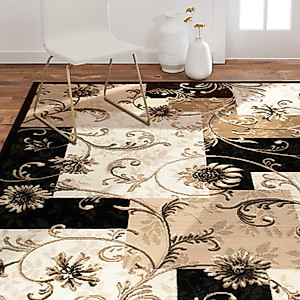 Home Dynamix Optimum Byron Area Rug, 7 ft 8 in x 10 ft 4 in, Black/Beige