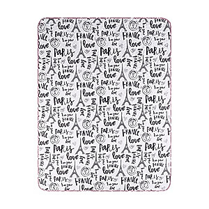 Quaint Home, Pillows, and Shams, 4-Piece Quilt Set, Twin, Bonjour Paris Pink/White/Black