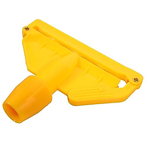 OHPHCALL 2pcs Mop Clip Mop Replacement Accessories Mop Handle Commercial Heavy Duty Reusable Mop Pads Mop Making Part Mop Replacement Clamp Detachable Mop Clamp Plastic Yellow