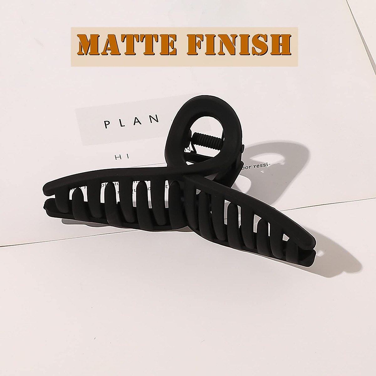 SEVEN LUCKY LIGHT Medium Hair Clips,7 Pcs Simple Design Butterfly Hair Clips 4.5" Claw Clips for Thick Hair,Basic Style Neutral Hair Clips for Women