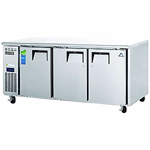 Everest Refrigeration ETR3 71-1/8' Three Section Side Mount Undercounter Refrigerator, 22-Cubic Feet, NSF
