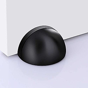 5PCS Double-Sided Adhesive Tape No Need to Drill Doorstop, Stainless Steel Half Dome Floor Door Stop Black Finish Door Stoppers by TPOHH