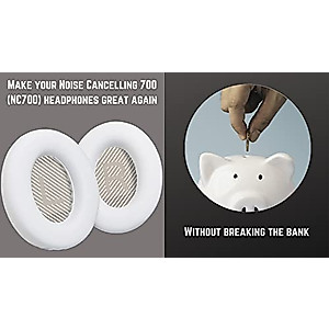 Premium Replacement NC700 Ear Pads / NC700 UC Pads Cushions Compatible with Bose NC700 Headphones/Bose Noise Cancelling 700 Headphones/Bose NC700 UC Headphones (White). Great Comfort/Durability