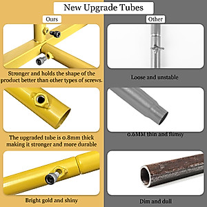 SHALORY Metal Arch Backdrop Stand,7.2 FT Reusable Golden Balloon Arch Frame for Wedding Birthday Party Valentine Baby Shower Background Decoration