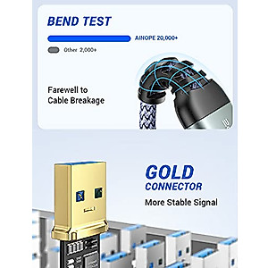 AINOPE USB to USB Cable, USB 3.0 to USB 3.0 Cable [1.5FT][Never Rupture] USB A Male to Male Cable Double End USB Cord Compatible with Hard Drive Enclosures, DVD Player, Laptop Cool-Grey