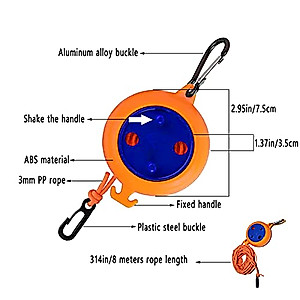 QeeHeng Camping Retractable Clothesline,Adjustable 26ft Camping Clothesline,with 20 Windproof Clothespins,10 Stoppers