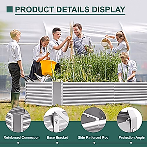 Land Guard 8×4×2 ft Galvanized Raised Garden Bed Kit, Galvanized Planter Raised Garden Boxes Outdoor, Large Metal Raised Garden Beds for Vegetables……