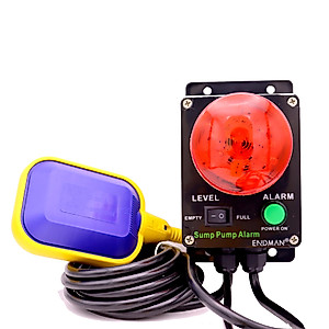 Sump Pump Alarm High Water Septic Tank Alarm High/ Low Water Alarm Ideal for Sump System with 110dB Loud and LED Indicator, Indoor/Outdoor
