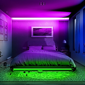 phopollo Led Lights 40ft for Bedroom RGB Color Changing Led Lights Kit with Power Supply and Remote