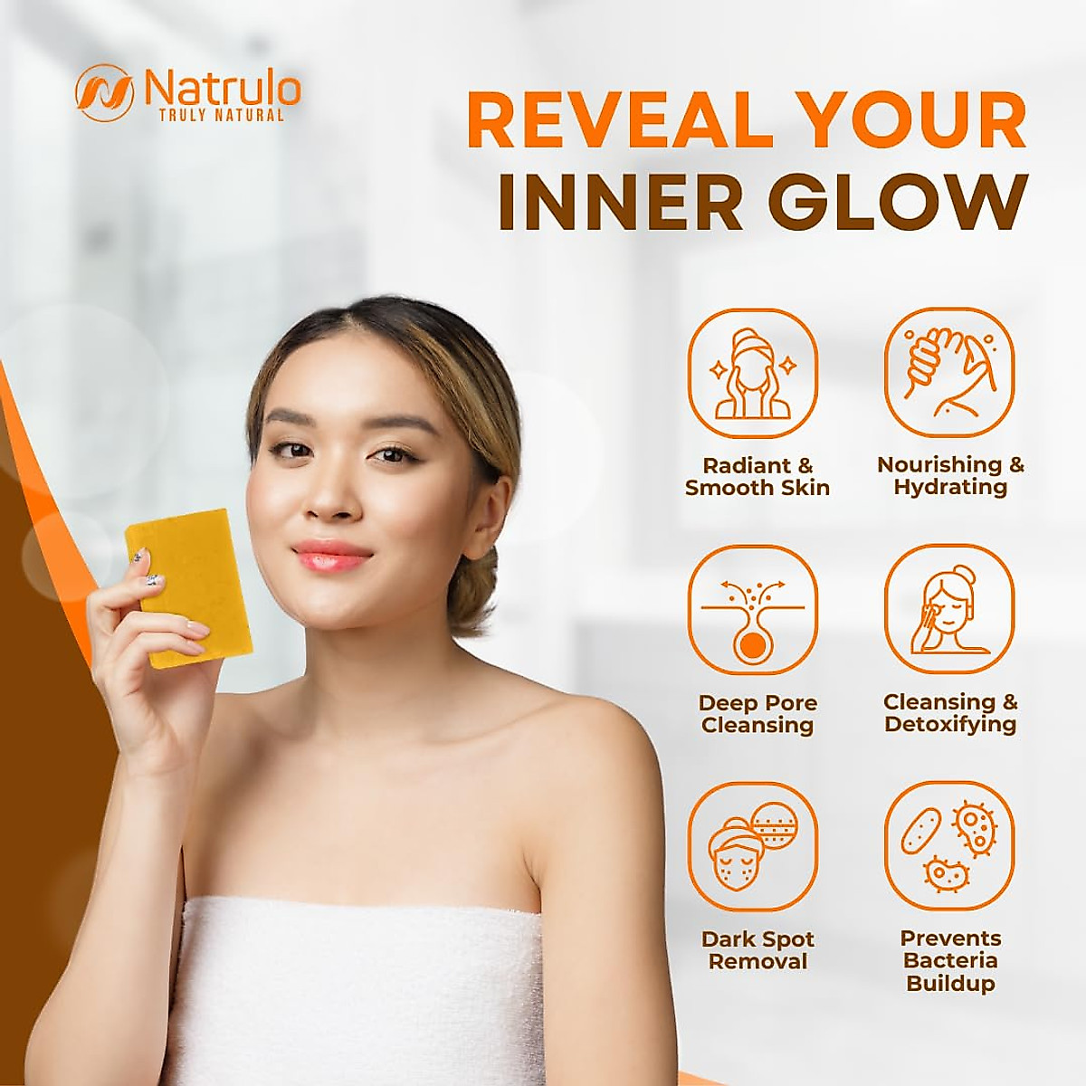 Turmeric Soap Bar for Face & Body – Natural Turmeric Skin Brightening Soap for Dark Spots, Intimate Areas, Underarms – Turmeric Face Wash Reduces Acne, Scars & Cleanses Skin – Made in USA