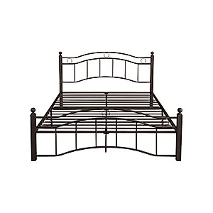 Voohek Metal King Size Bed Frame with Headboard and Footboard,Storage Space Under The Frame,No Box Spring Needed,Noise Free,Black