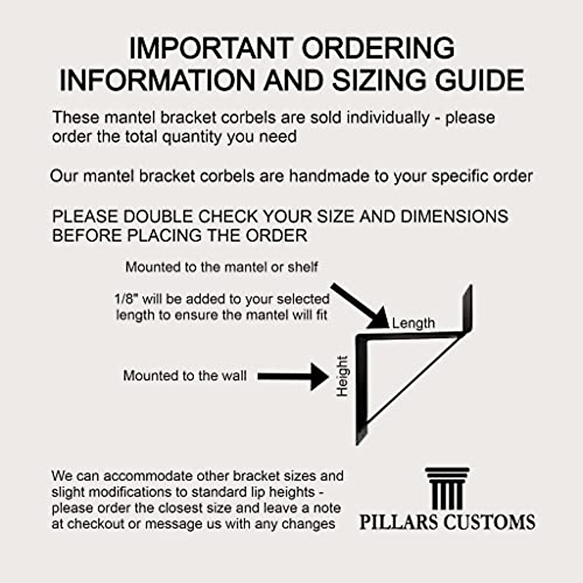 Mantel Bracket Corbel, Fireplace Shelf Bracket, Sold Individually, Handmade in USA