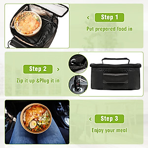 AOSUYOU Portable Oven 12V Car Food Warmer Portable Mini Oven,Car Heating Lunch Box for Cooking and Reheating Food in Car,Truck, Travel,Camping,Work,Home |