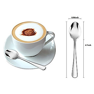 Demitasse Espresso Spoons,12-piece Mini Coffee Tiny Stainless Steel Spoons Bistro Small Spoons for Dessert, Tea, Appetizer(4.7Inch)…