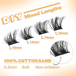 Cluster Lashes Natural Look 3D Wispy Individual Eyelashes 8-15MM Mixed Lengths Lash Extension Fluffy DIY Lash Pack 56 Wisps by Mavphnee