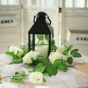 Felice Arts 2 Pack Champagne Rose Garland 13 FT Fake Flower Garland for Wedding Table Arrangement DIY Flower Wreath Decor