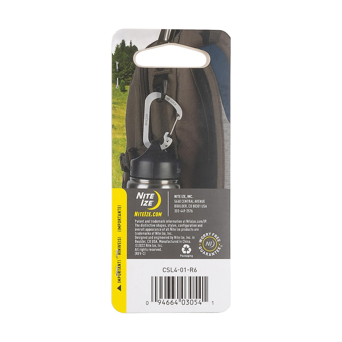 Nite Ize Locking Carabiner Clip, Black, 2 in.