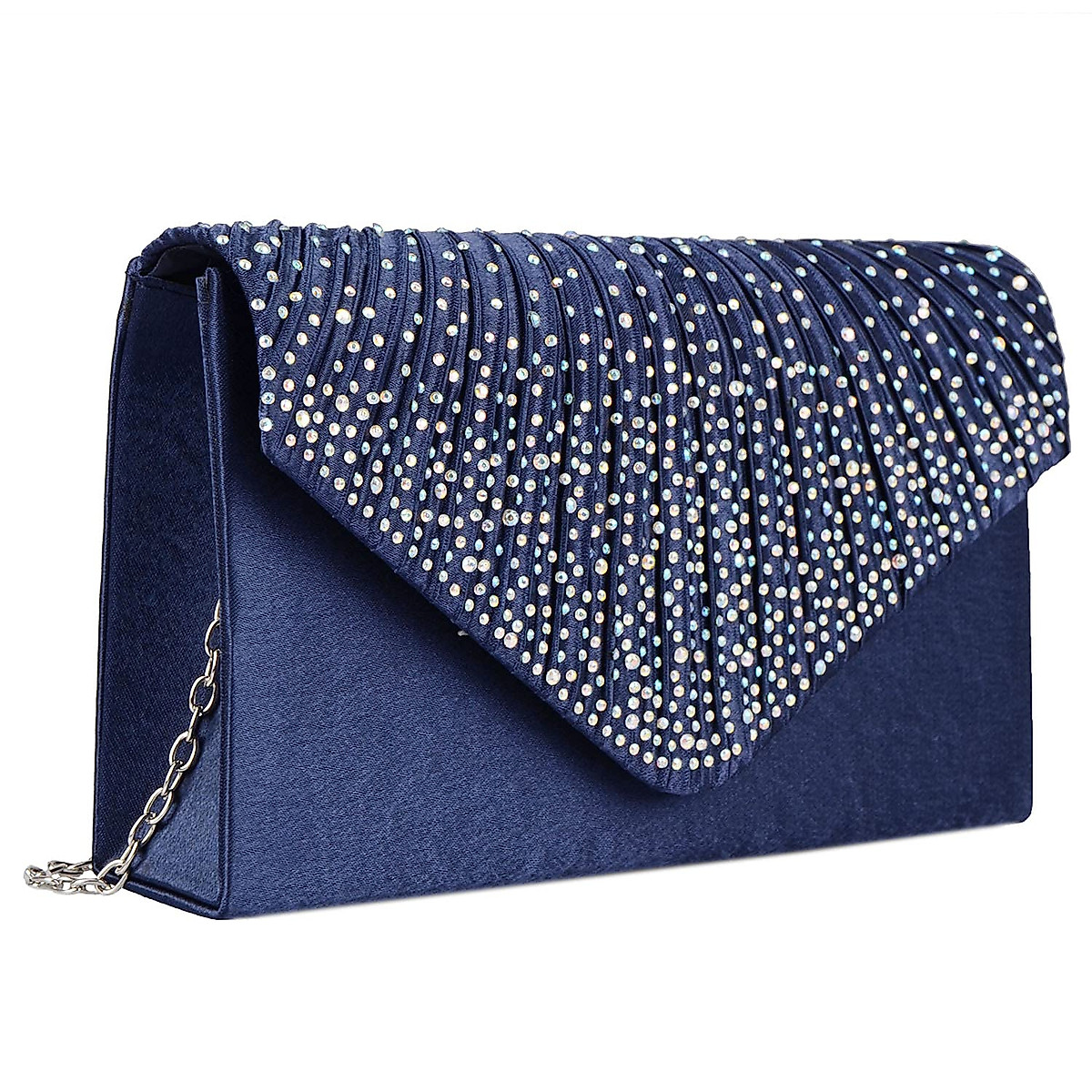 BAGLAMOR Women's Evening Handbags Elegant Envelope Clutch Purse Bag for Wedding Party Prom, Dark Blue
