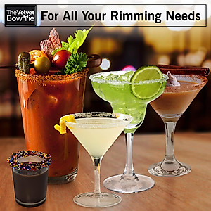 The Velvet Bow Tie | Margarita Salt Rimmer Set | 3 Tiered Bamboo Glass Rimmer | Handheld Citrus Juicer | Sugar and Salt Rimmer for Cocktails | Cocktail Accessories for Drinks