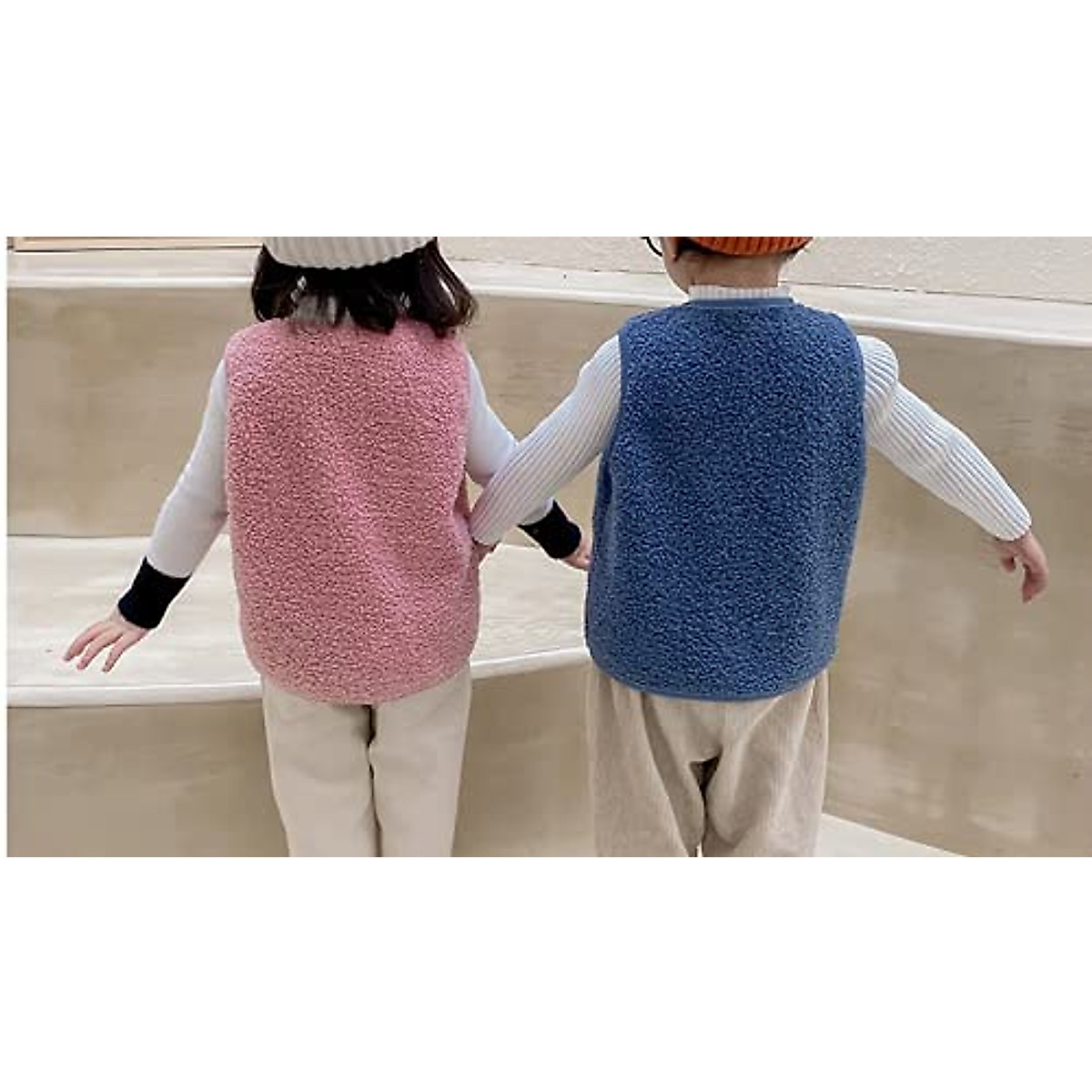 warmstraw Baby Boys' Winter Vest Soft Warm Zipper Closure Fleece Jackets Vests Outfit Coat Sleeveless Blue for 2-3T