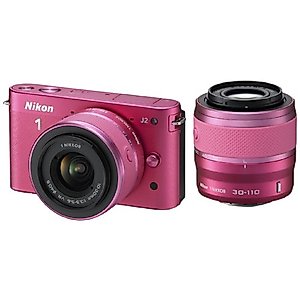 Nikon mirrorless Single-Lens Nikon 1 J2 Double Zoom kit 1 NIKKOR VR 10-30mm f / 3.5-5.6/1 NIKKOR VR 30-110mm f / 3.8-5.6 Included Pink N1J2WZPK (Japan Import)
