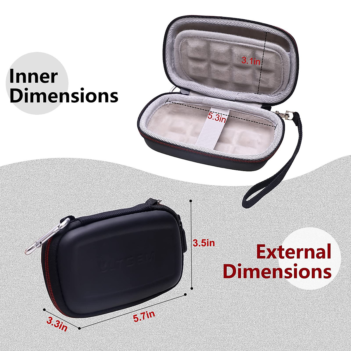 LTGEM MP3 & MP4 Player Case for TIMMKOO/Aiworth/SOULCKER/G.G.Martinsen/Grtdhx/iPod Nano/Sandisk/B Walkman and Other Music Players, Mesh Pocket for USB Cable, Earbuds and Memory Card