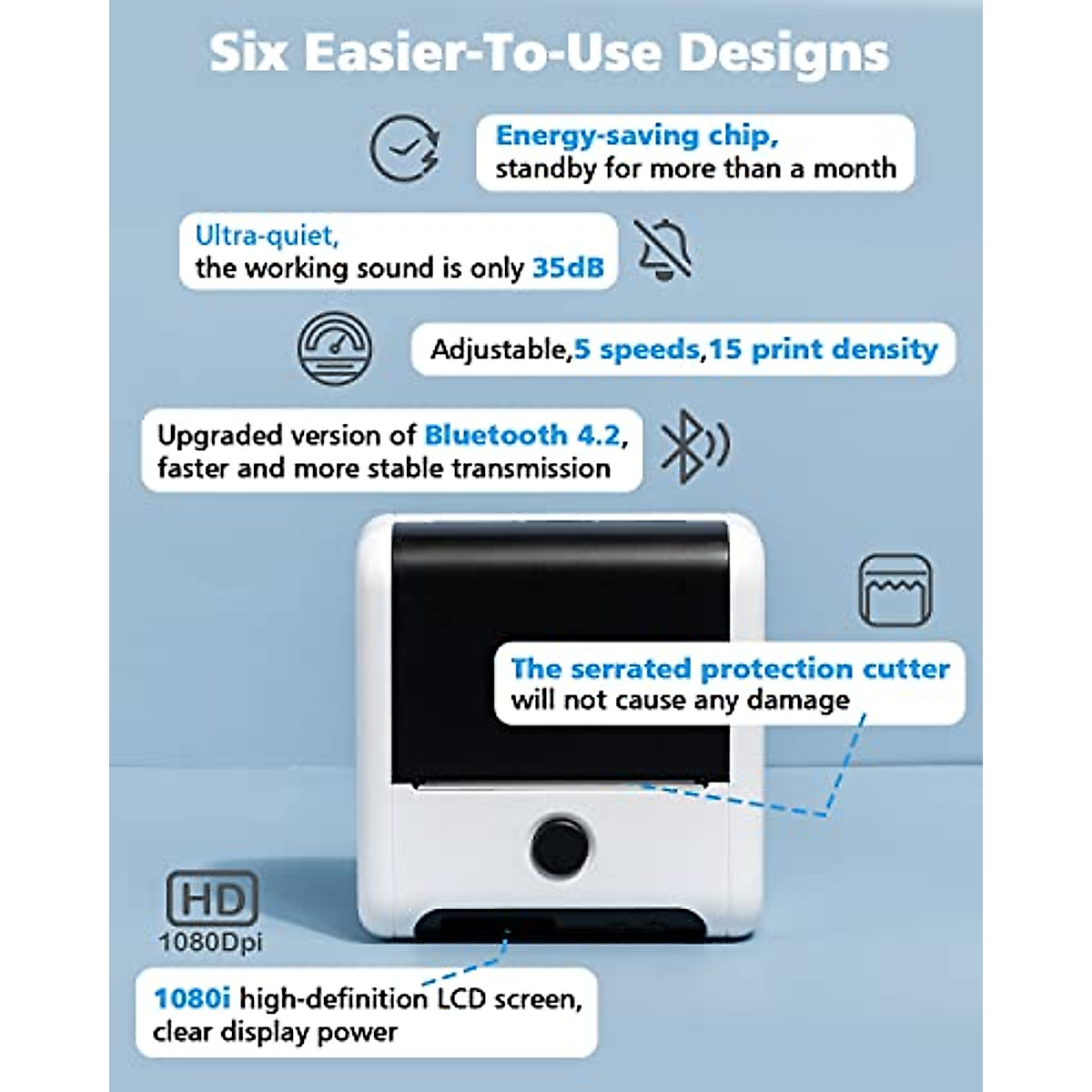 Memoking Bluetooth Label Maker - M200 Thermal Label Printer for Small Business, Address, Logo, Mailing, Office Organization, Kitchen, Label Maker Machine for Phones & PC, 3 Roll Labels
