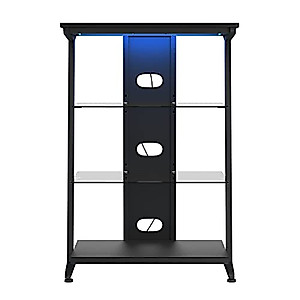 Atlantic Dardashti 4-Tier Gaming Shelf Console Storage, Modern Display Shelving Unit for Gaming Desk Setup Workstation - Midight Black