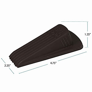 MASTER MANUFACTURING Rubber Door Stop - Big Heavy Duty Bottom Wedge Rubber Door Stopper College Dorm Room Essentials, Security Classroom Must Haves, Hold Open Lock Door Extra Large Door Jam (Brown) 4-3/4" x 2-1/4" x 1-1/4" (2 Pack)