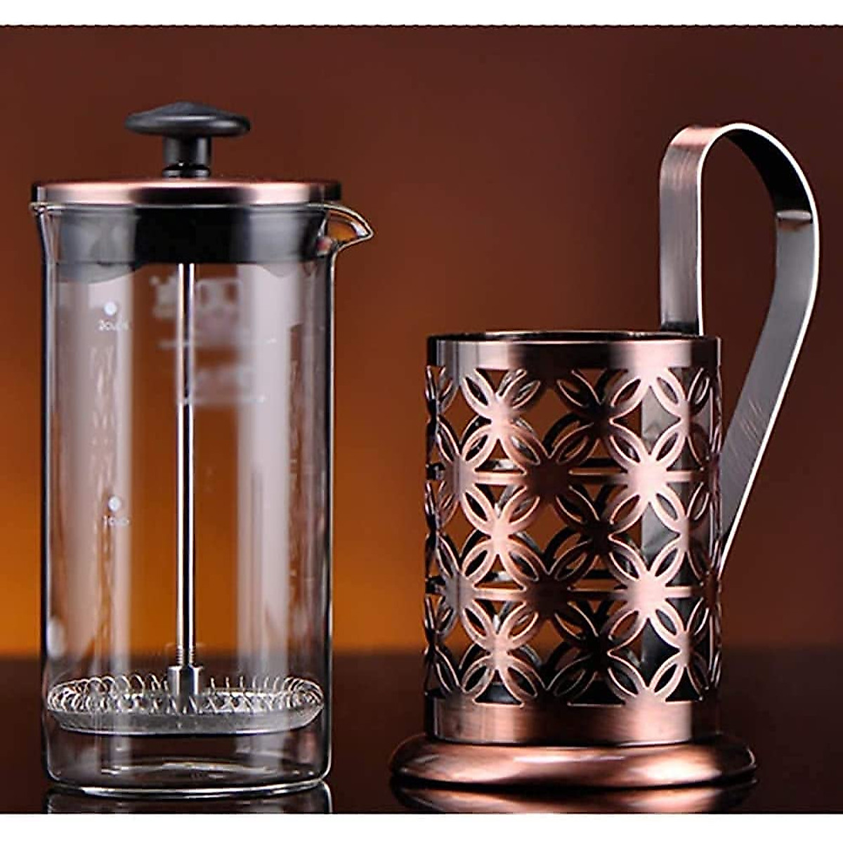 PLYLAY Coffee Press Coffee Maker Stovetop Espresso Machine Coffee Pot Moka Pot And Stainless Steel Tea Maker,Three-layer Filter Design, Detachable Filter,Hand Coffee Maker, 20240309