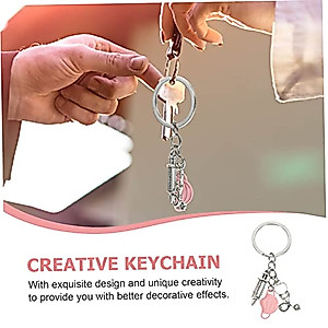 GALPADA 4pcs Stethoscope Keychain Key Fob Nurse Key Chain Novel Keychain Car Pendant Nurse Keychain Doctor Keychain Key Pendant Decorative Key Chain Nurse Key Ring Key Holder Alloy