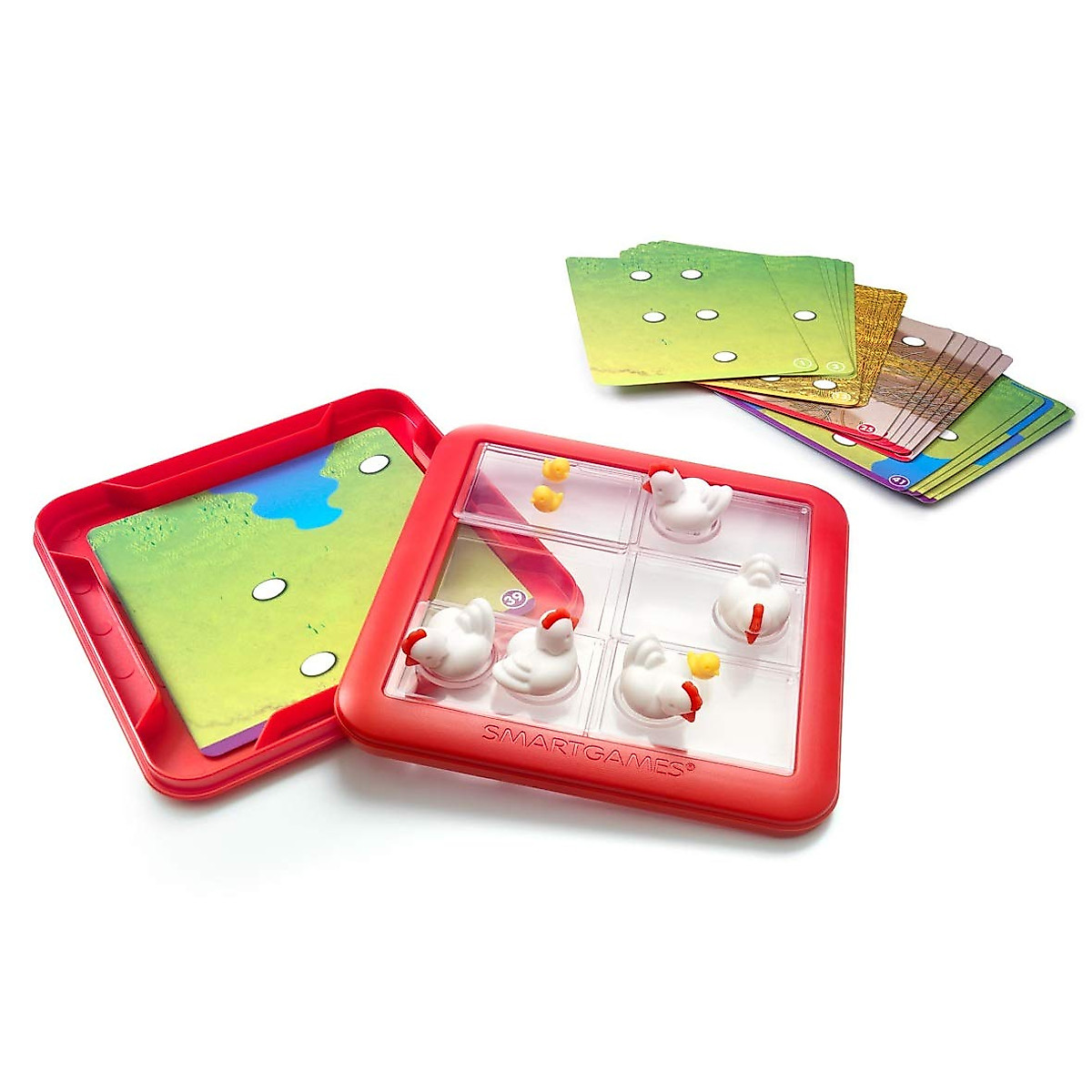 SmartGames Chicken Shuffle Jr. Skill-Building Travel Game for Kids and Adults Ages 4 & Up, 48 Challenges