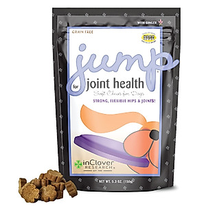 In Clover Jump Soft Chews for Daily Joint Care and Endurance Support for Dogs with Glucosamine HCl, MSM, Fish Oil, Ginger, Yucca, and Coconut Oil for All Life Stages, 5.3 oz. (30 count)
