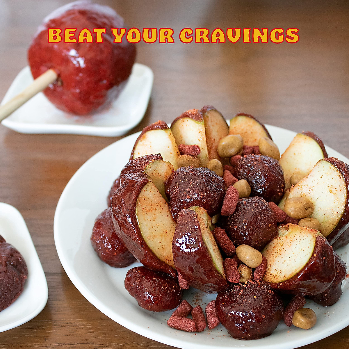 Zumba Pica Forritos Chamoy - Chamoy Flavor Soft Caramel Paste for Apples - Chamoy Paste to Cover Apples - Chamoy Mexican Candy - Caramel Apple Wraps - Forritos Chamoy para Manzanas (5 Count)