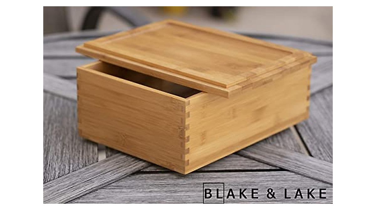 Blake & Lake Large Wooden Storage Box with Lid