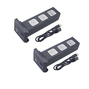 sea jump 2PCS 3S 11.1V 2600mah Lithium Battery with USB Charging Cable for SJRC F7 F7pro F7S F7GB2 9800FT RC Aerial Remote Control UAV Spare Parts Four-axis Aircraft Battery