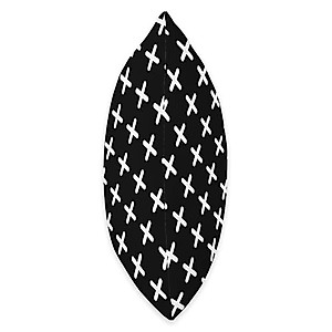 Geometric White Black Swiss Plus Cross Diagonal Pattern Throw Pillow