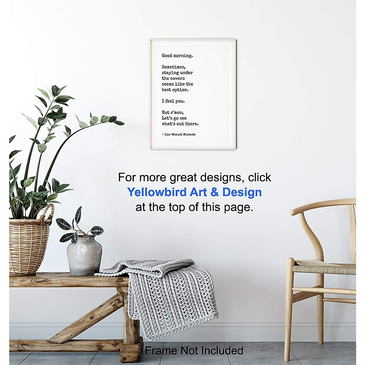 Motivational Wall Art - Inspirational Quote Wall Decor - Lin Manuel Miranda Good Morning - Uplifting Gift for Women, Men, Hamilton Fans - Poster for Bedroom, Bathroom, Living Room