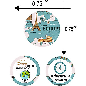 SMARSTICKER 0.75 inch Adventure Awaits Baby Shower Kiss Favors Sticker Labels Gender Neutral Party Circle Chocolate Drop for Baby Favors,Envelope Seals,Goodie Bags, Boxes 300pcs, Blue