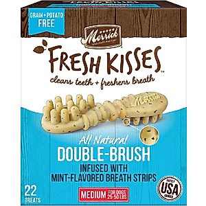 Aurora Pet Variety Pack (2) Merrick Fresh Kisses Double-Brush Medium Dental Dog Treats (1) Coconut + Botanical Oils (1) Mint-Flavored Breath Strips with AuroraPet Wipes