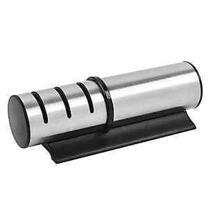 Manual Knife Sharpeners 15 and 20-Degree for Serrated and Straight Knives Diamond Abrasives, 3-Stage