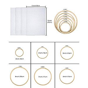 Caydo 313 PCS Box Embroidery Kit with Organizer, 216 Color Threads, 4 Aida Cloth, 6 Embroidery Hoops, Cross Stitch Tools and Instructions for Adults Beginners Christmas Gift