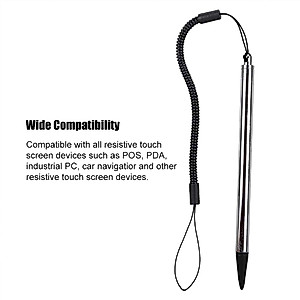 Resistive Pen, High Sensitivity Precision, Universal Pen for, Touch Painting Pen with Spring Rope(Silver)